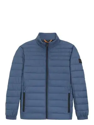 BOSS Packable Padded Jacket With Logo Light Blue