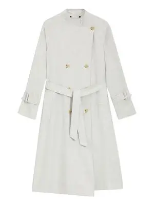 BOSS Belted Double-breasted Coat - Silver