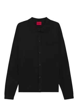 Hugo Regular-fit Jacket With Ribbed Trims - Black