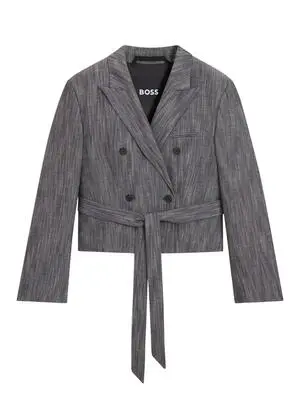 BOSS Regular-fit Melange Denim Blazer - Patterned