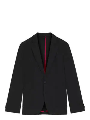 Hugo Melange Slim-fit Jacket In A Cotton Blend - Black