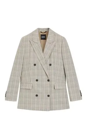 BOSS Checked Regular-fit Blazer - Patterned