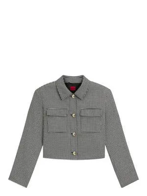 Hugo Relaxed-fit Cropped Blazer - Patterned