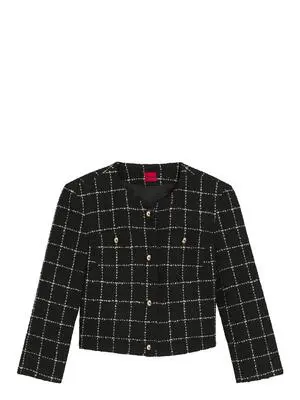 Hugo Regular-fit Checked Bouclé Blazer - Patterned