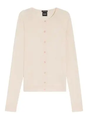 BOSS Superfine Merino Wool Cardigan - White