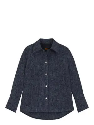 BOSS Relaxed-fit Overshirt In Tweed - Patterned