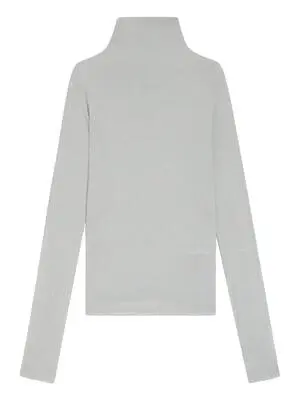 BOSS Jersey Top With High Neckline Silver