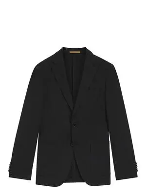 BOSS Slim-fit Jacket In Virgin Wool And Silk - Black
