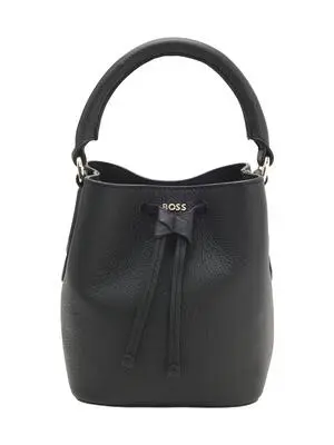 BOSS Logo-lettering Leather Bucket Bag - Black