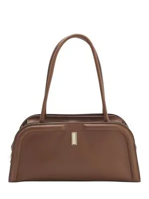 BOSS Leather Bowling Bag With Monogram - Brown