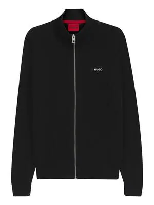 Hugo Logo-detail Knit Jacket - Black