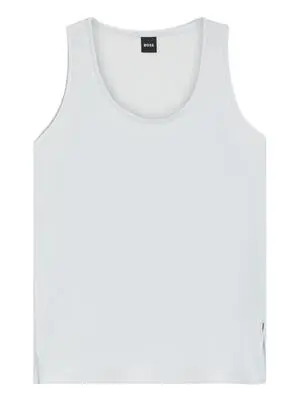 BOSS Sleeveless Stretch Silk Top - Light Blue