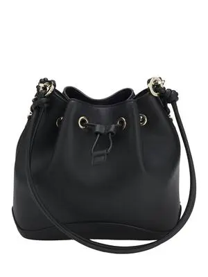 Hugo Faux-leather Bucket Bag With Straps - Black