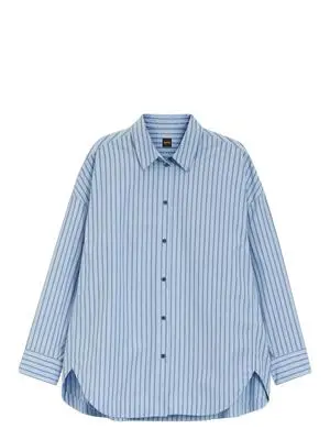 BOSS Striped Oversized-fit Cotton Poplin Blouse - Patterned