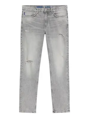 Hugo Slim-fit Jeans In Distressed Denim - Silver