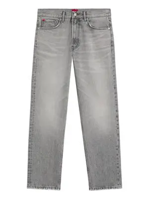 Hugo Regular-fit Stonewashed Denim Jeans - Silver