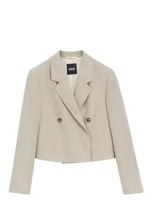 BOSS Herringbone Linen-blend Blazer - Patterned