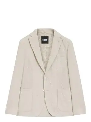 BOSS Patterned Slim-Fit Jacket Light Beige