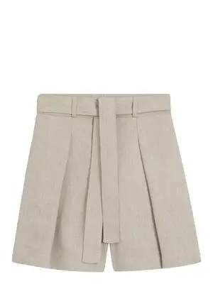BOSS Relaxed-fit Linen-blend Culottes - Patterned