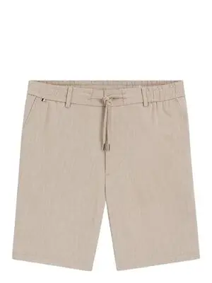 BOSS Modern-fit Linen-blend Shorts - Light Beige
