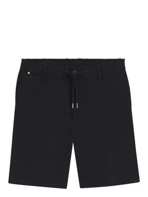 BOSS Linen Blend Modern Fit Shorts - Dark Blue