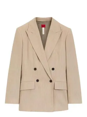 Hugo Striped Cotton-blend Blazer - Patterned