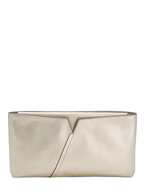 BOSS Metallic-leather Clutch Bag - Gold