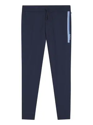 BOSS Cotton-terry Tracksuit Bottoms With Logo And Stripes - Dark Blue