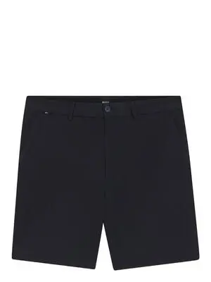 BOSS Modern-fit Stretch-cotton Twill Shorts - Dark Blue
