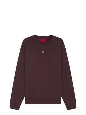 Hugo Cotton-blend Sweatshirt With Stacked-logo - Light Brown