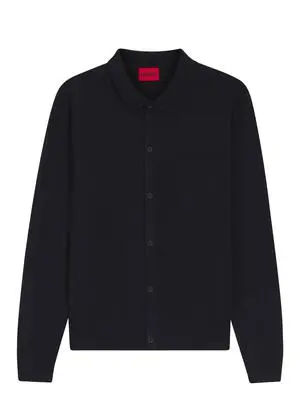 Hugo Regular-fit Jacket With Ribbed Trims - Dark Blue