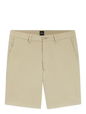 BOSS Modern-fit Stretch-cotton Twill Shorts - Light Beige