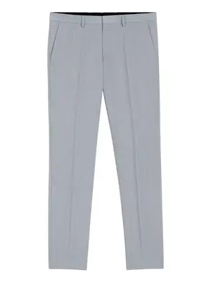 Hugo Extra-Slim-Fit Wool-Blend Poplin Trousers Light Blue