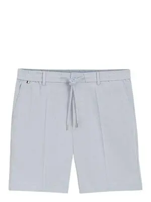 BOSS Modern Fit Linen-blend Shorts - Light Blue