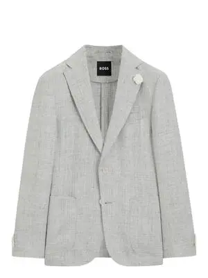 BOSS Slim-fit Linen Jacket - Light Grey
