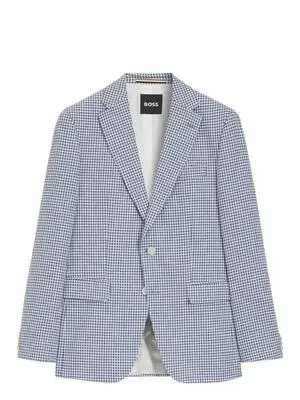BOSS Slim-Fit Puppytooth Blazer Light Blue