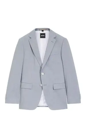 BOSS Slim-fit Patterned Chiffon Jacket - Light Blue