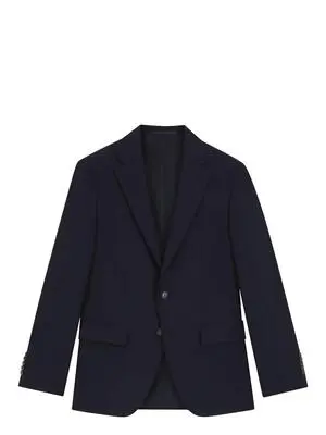 BOSS Slim-fit Jacket In Stretch Wool - Dark Blue
