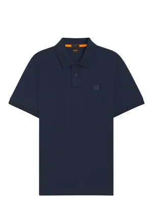 BOSS Stretch-cotton Slim-fit Polo Shirt With Logo Patch - Light Blue
