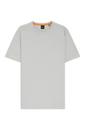 BOSS Cotton Jersey T-shirt With Logo Detail Light Grey