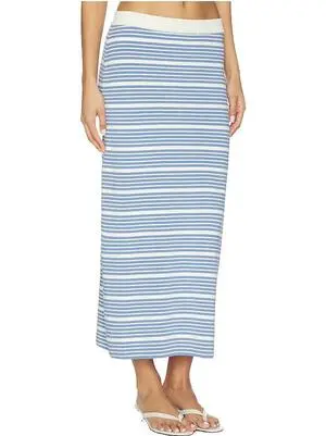 L*Space Ravello Striped Knit Maxi Skirt - Blue