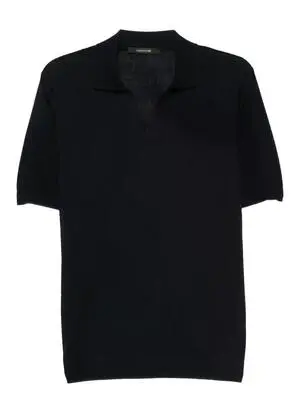 MONTECORE V-neck Knitted T-shirt - Blue