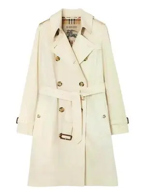 Burberry Mid-length Tropical Gabardine Kensington Trench Coat - Neutrals