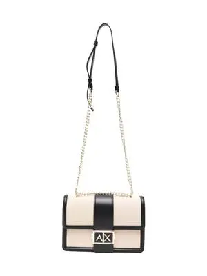 Armani Exchange Logo-plaque Panelled Crossbody Bag - Neutrals