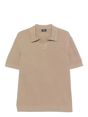 Zegna Waffle-knit V-neck T-shirt - Neutrals