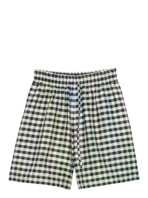 Max Mara Gingham-check Drawstring Shorts - Blue