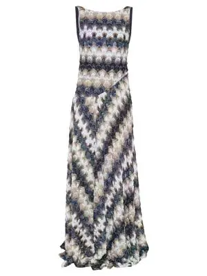 Missoni Zigzag Pattern Open-back Maxi Dress - Neutrals
