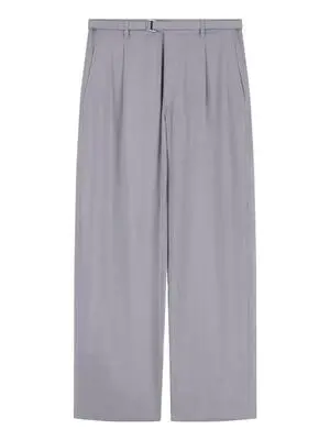 Giorgio Armani Pleated Belted Trousers - Grey