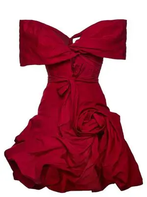 Magda Butrym Rosette-detail Bubble-skirt Dress - Red