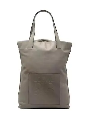 Loewe 2007 Leather Anagram Shopper Tote Bag - Grey